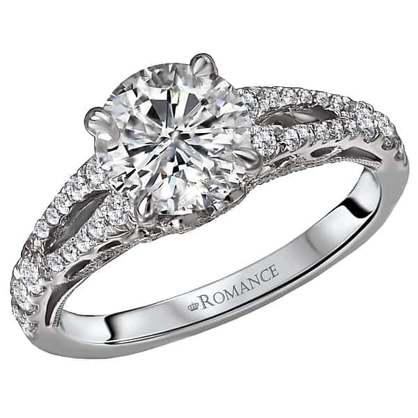 Romance Split Shoulder with Filigree Detail Engagement Ring – Master ...